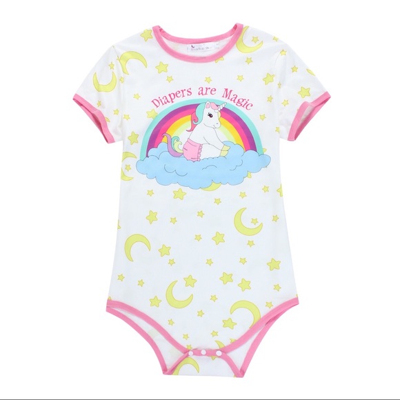 Envy Body Shop | Tops | Adult Romper Baby Unicorn Bodysuit | Poshmark